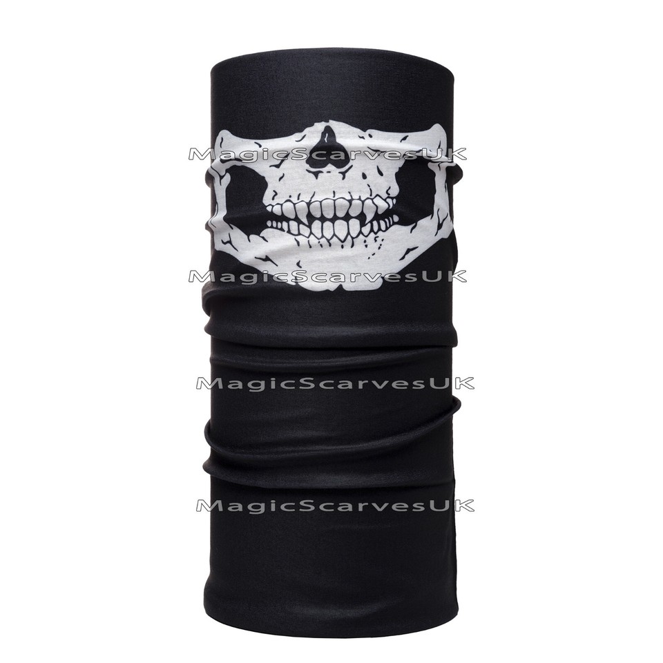 Multi use Skulls Biker Balaclava Neck Tube Snood Scarf Face Mask Warmer ...