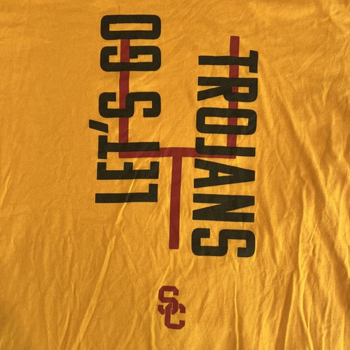 USC Trojans Football ‘Let’s Go’ Goal Post Shirt Large Yellow NCAA ...