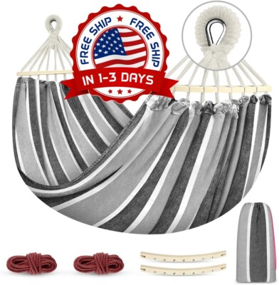 Doble Hamaca Soporta Hasta 550lbs Hamaca Amacas Patio Amaca Con Base ...