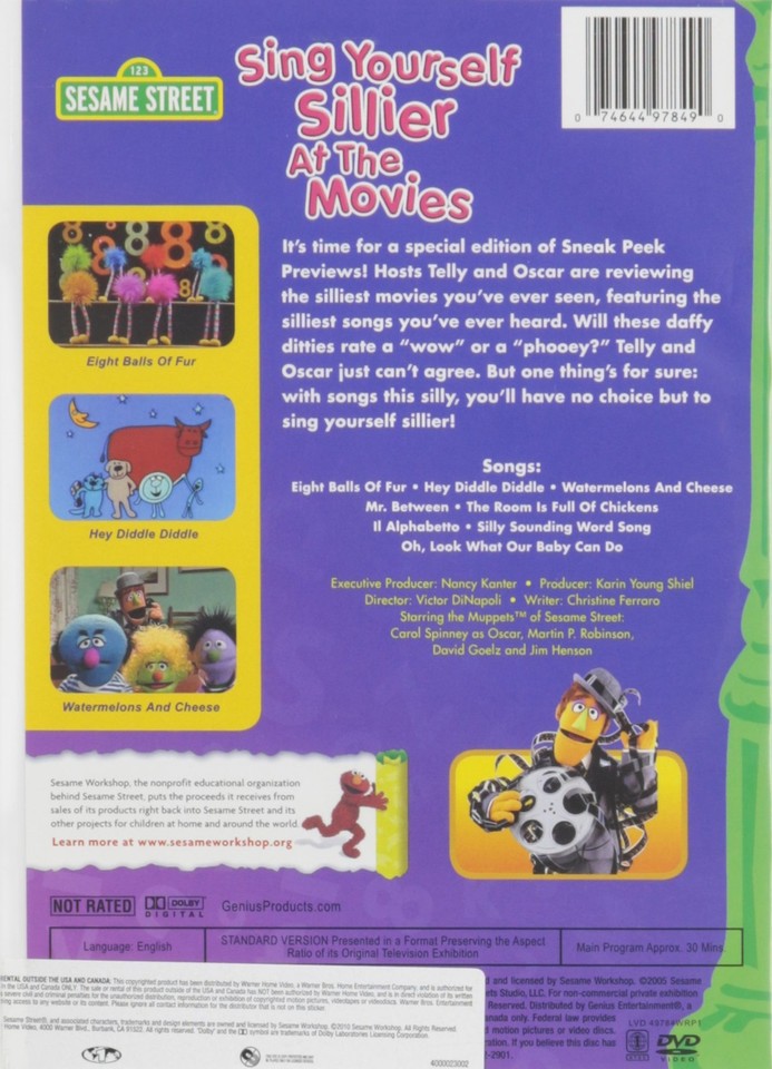 Sesame Street: Sing Yourself Sillier at the Movies 74644978490 | eBay