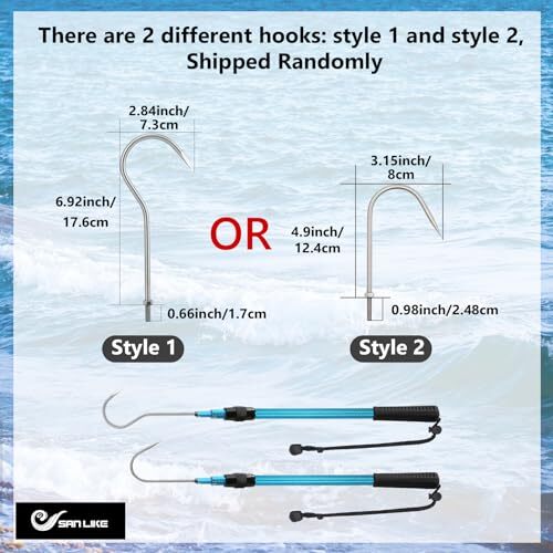 Telescopic Fish Gaff With Stainless Sea Fishing Spear Hook Tackle Soft ...