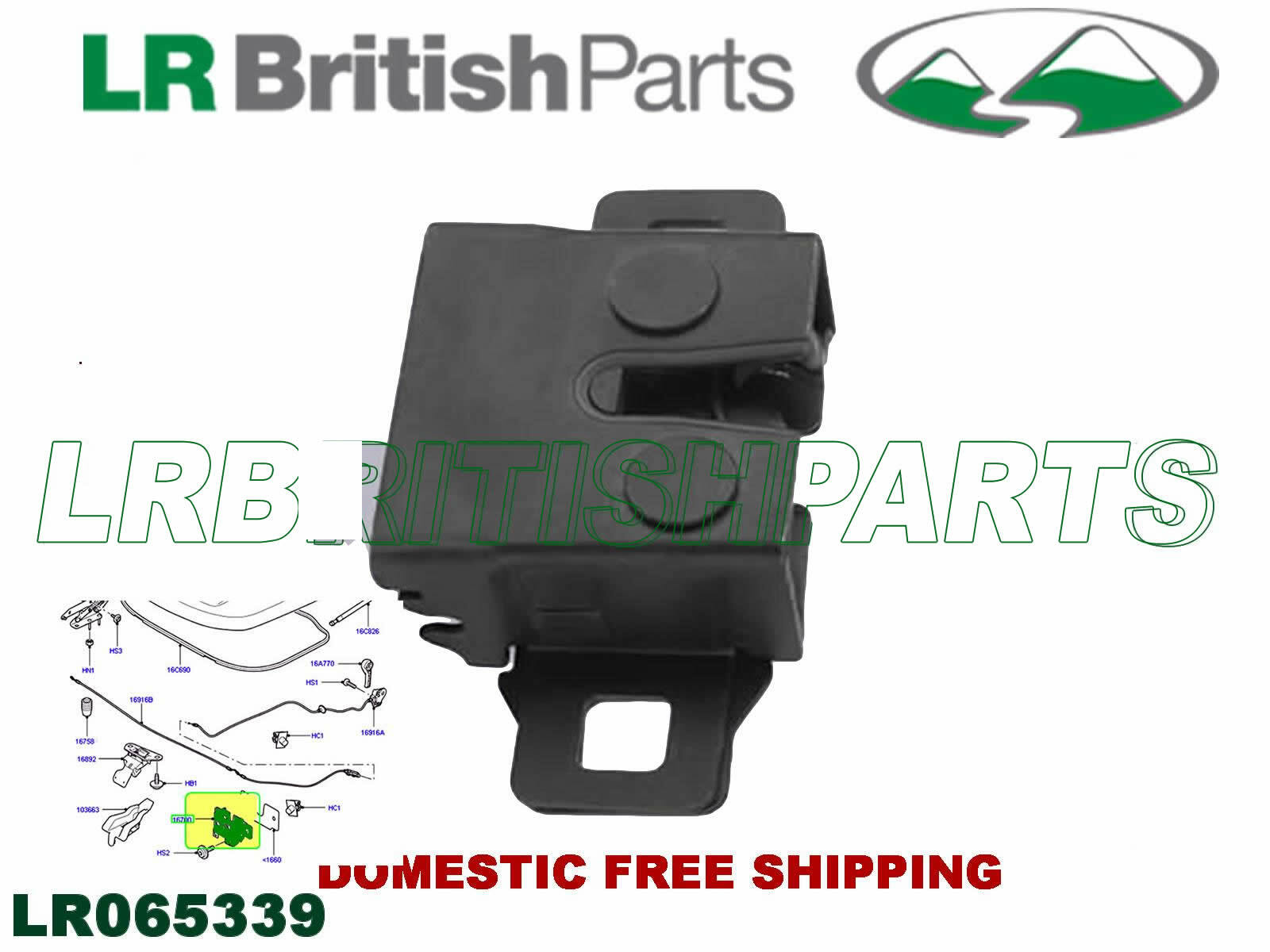 LAND ROVER HOOD LATCH RANGE ROVER 13' LR3 LR4 LR2 EVOQUE SPORT LR173840 ...