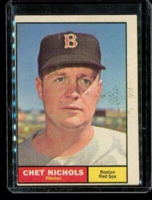Vintage 1961 TOPPS Baseball Trading Card #301 CHET NICHOLS Boston Red ...