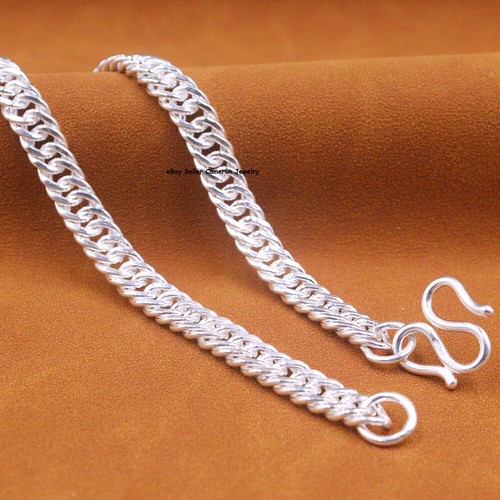 Pure S999 Fine Silver 999 Chain Men 9mm Cuban Curb Link Necklace 100g ...
