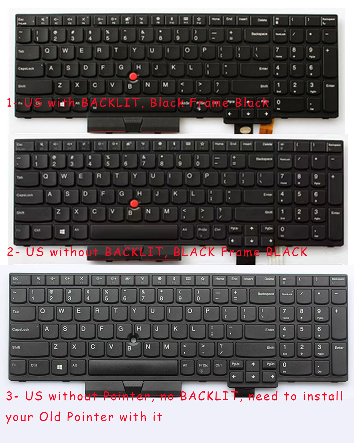 New for Lenovo ThinkPad T570 T580 P51S P52S Keyboard US 01ER500 01HX219 ...