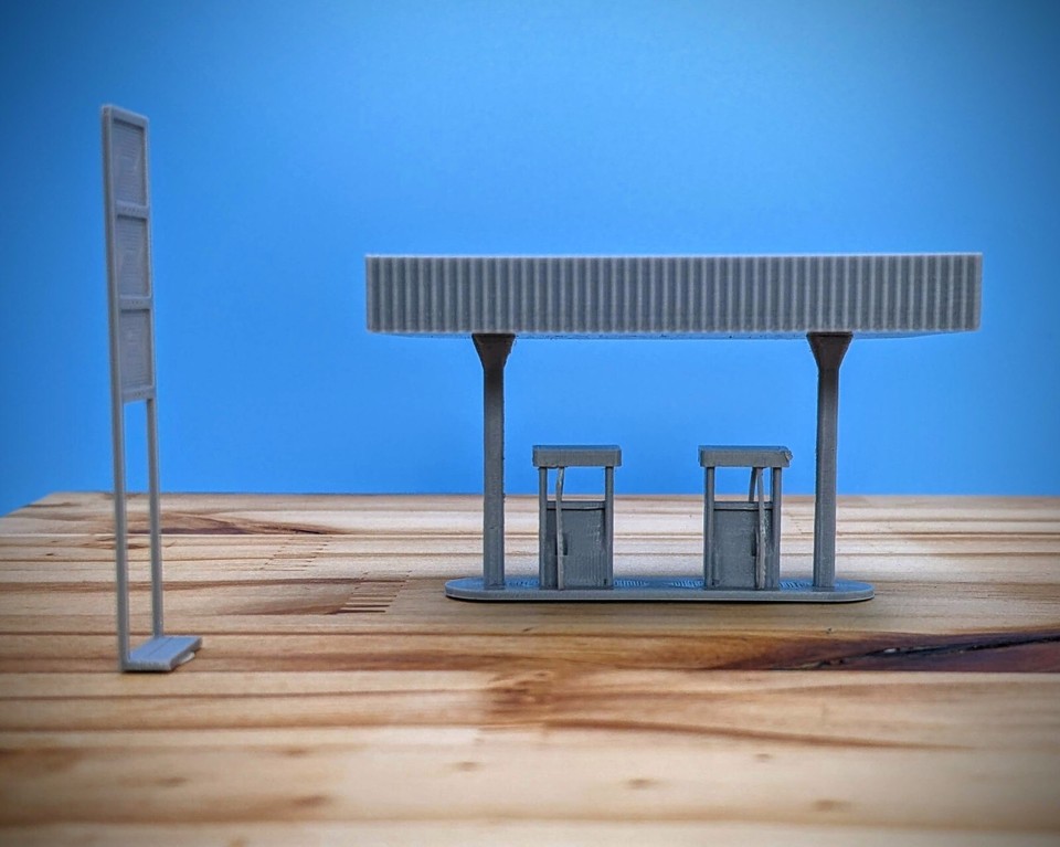 HO-Scale - Gas Pumps - 1:87 Scale Building House | eBay