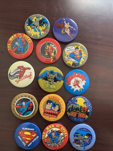 Vintage Pinback Buttons DC Comics Promo Pins Lot Of 14 | eBay