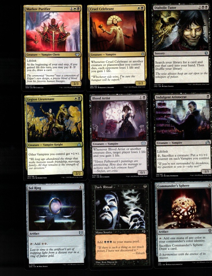 Vampires & Lifelink-100 Card Magic the Gathering Commander Deck-Rare ...