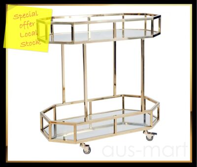 CAFE Lighting & Living Brooklyn Mirrored Gold Stainless Steel Frame Bar ...