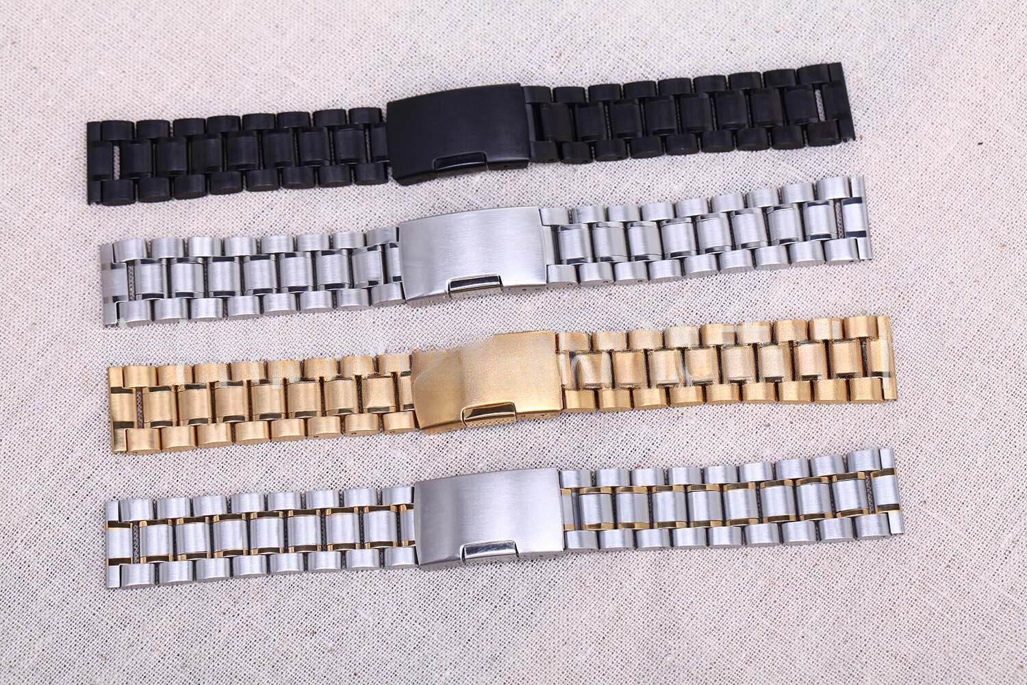High Premium Solid Stainless Steel Watch Strap Band Mens Metal Bracelet ...