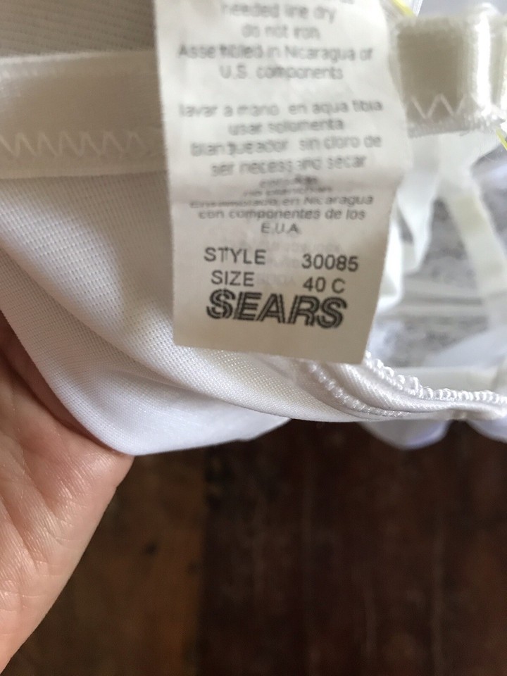 VTG 90s one piece teddy undergarment white lace SEARS size 40c ...