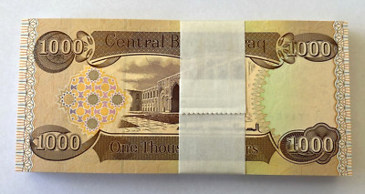 Iraq 50 x 1000 Dinars 2018 NEW UNC 1/2 bundle 50k IQD UNC ACTIVE ...