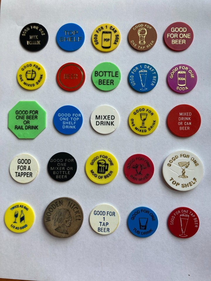 Vintage Lot of 25 Wisconsin Bar Drink Trade Tokens | eBay