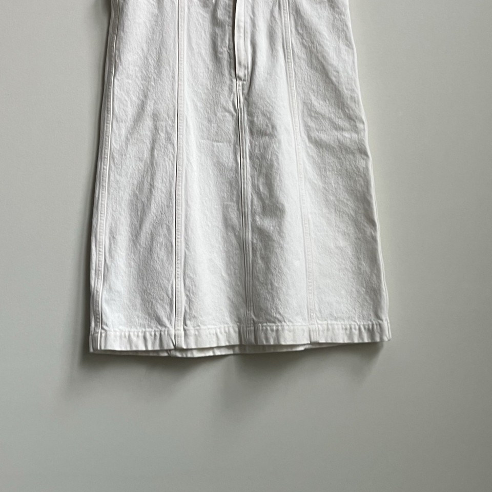 Madewell 2 Cotton Denim A Line Mini Dress Zip Up White NQ642 Farmhouse ...