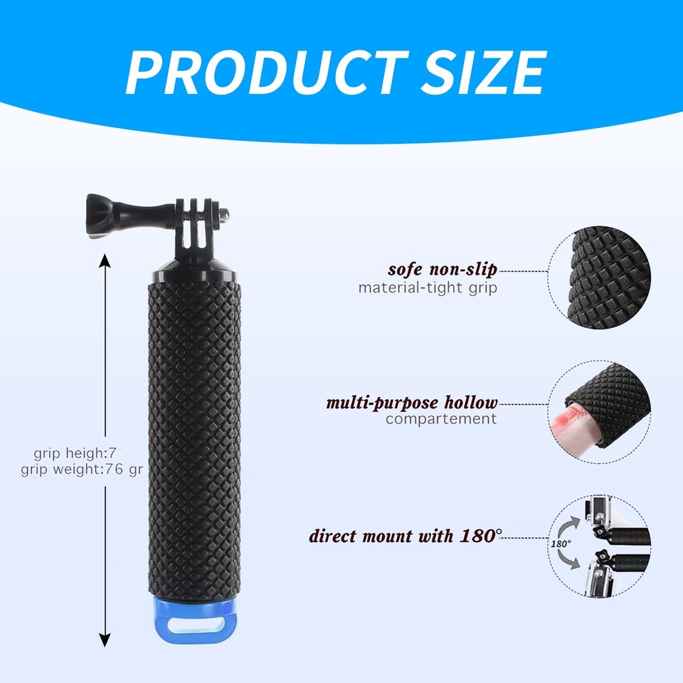 Stick Waterproof Floating Hand Grip Snorkeling Underwater Diving Black ...