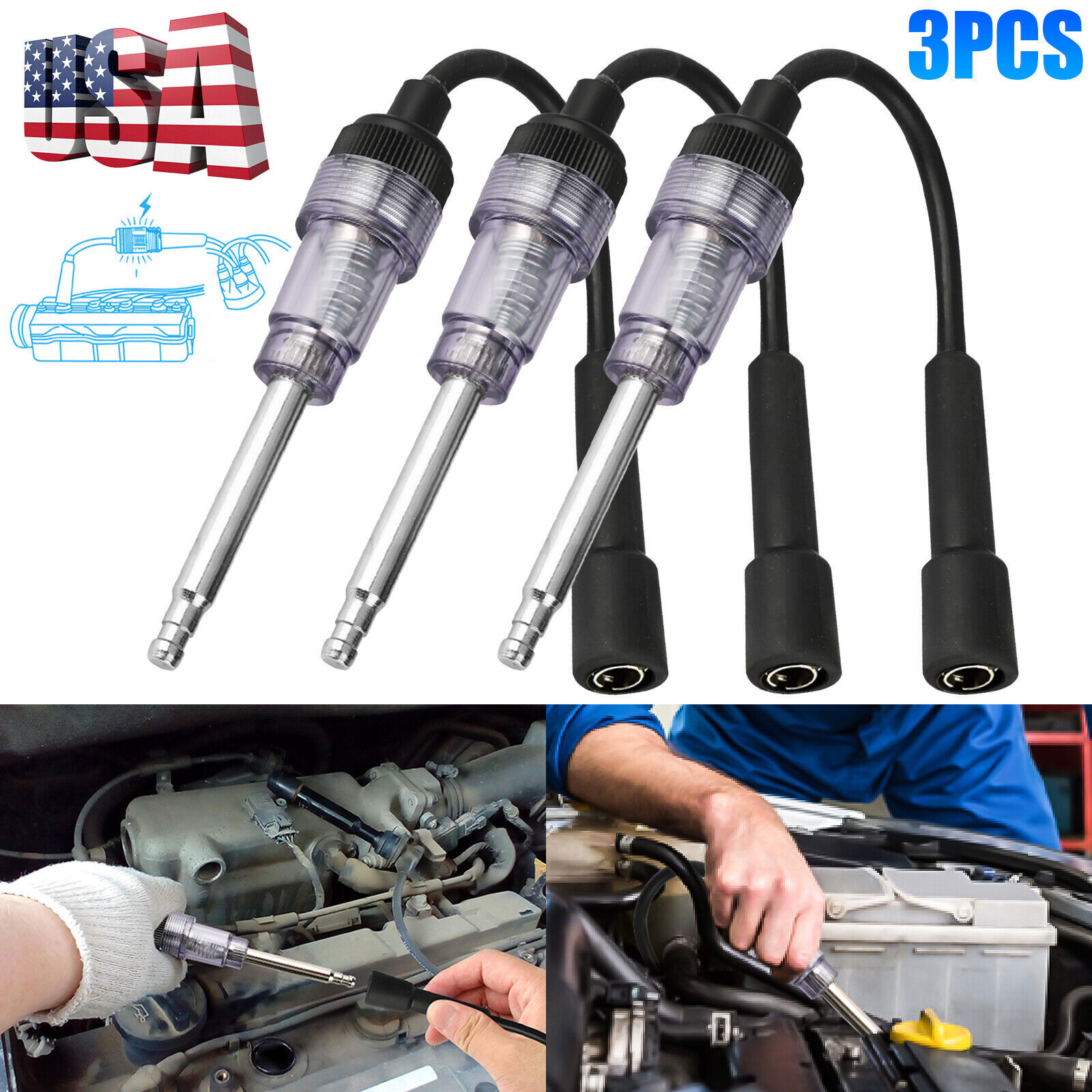 Spark Plug Tester Ignition System Coil Engine In Line Auto Diagnostic ...