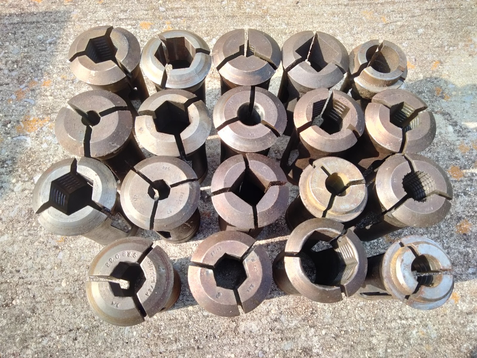 Assortment of 19 Round Collets CNC Metalworking Different Sizes Read Description | eBay