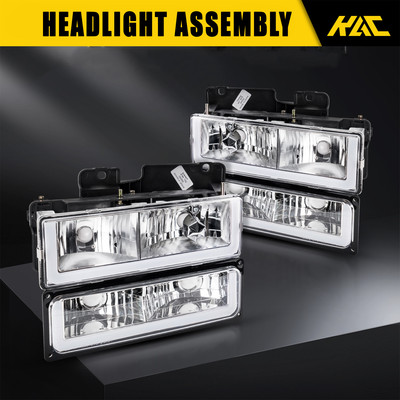 2pcs For 88-98 Chevrolet C10 Headlights Headlamps Front Pair ...