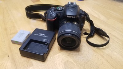 nikon d5600 dslr camera, 18-55mm lens, battery and charger. Shutter ...