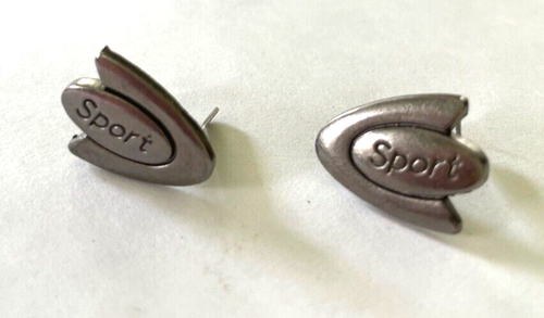 Pair of Sport Pins Sports Clamp On Leather Cloth Or other Badge Decor ...