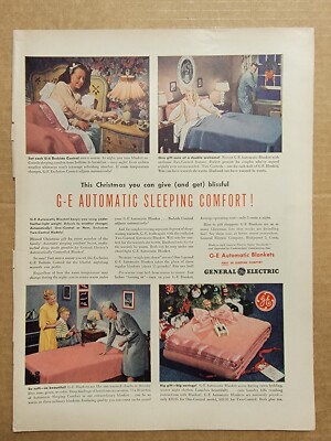 NOSTALGIC 1946 Print Ad Advertisement GE General Electric Blanket ...