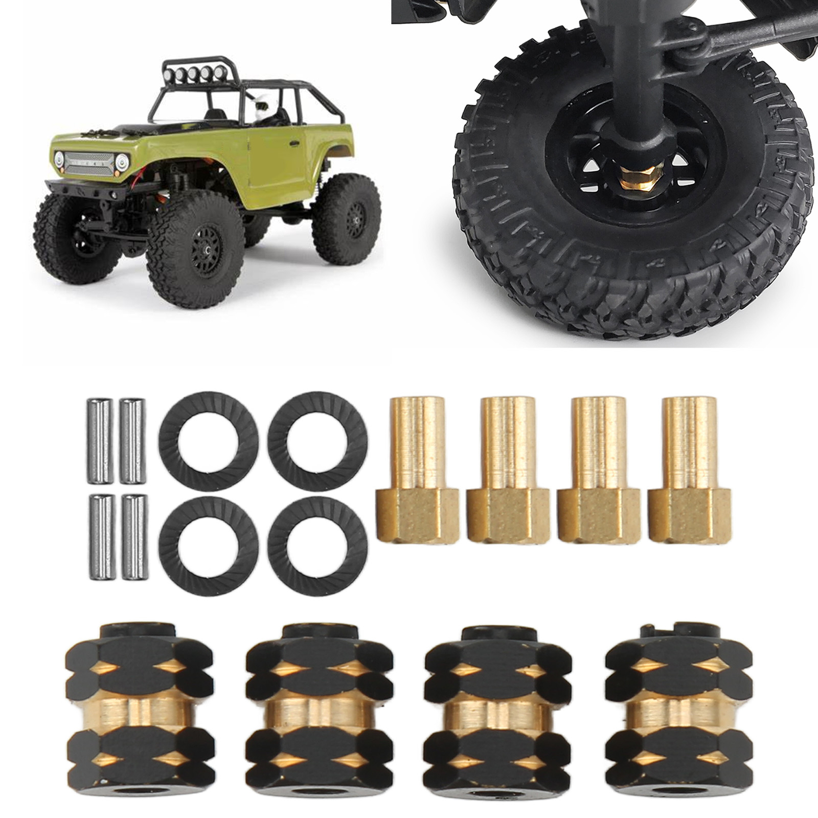4PCS RC Wheel Hub Hex Extension Adapter Brass For Axial SCX24 AXI90081 ...