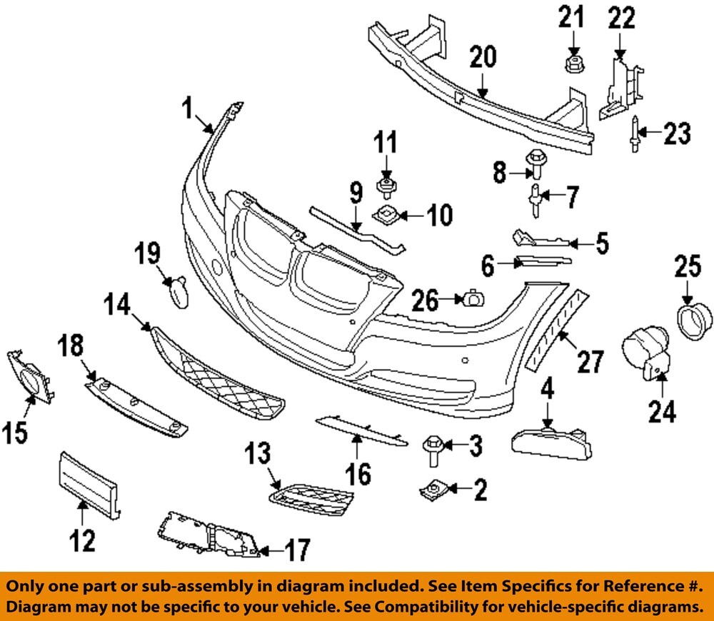 BMW E90 Front Right Bumper Cover to Fender Insert Genuine 1 Year for ...