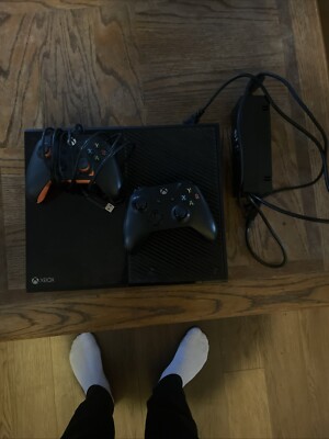 Xbox 1 (black) Comes With 2 Controllers And A Power Brick. | eBay