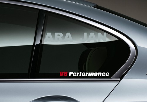 V8 PERFORMANCE Decal Sport Racing sticker car logo auto window emblem 2 ...