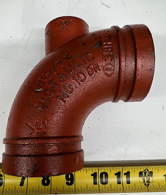 2-1/2" Victaulic Style 10DR Grooved 90° Drain Elbow 1" Female NPT ...