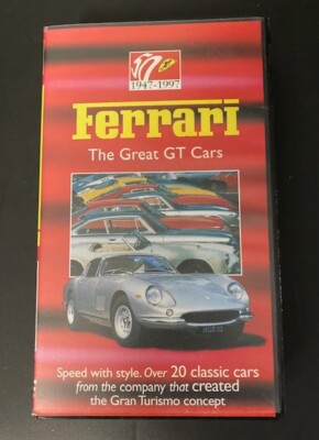 "Ferrari The Great GT Cars" VHS Tape 50th Anniversary 20 Cars Featured ...