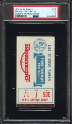 1978 FINAL FOUR NCAA NATIONAL CHAMPIONSHIP COLLEGE BASKETBALL TICKET ...