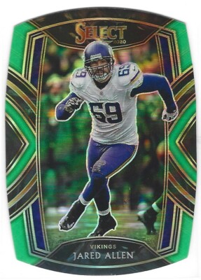 JARED ALLEN 2020 SELECT NEON GREEN DIE CUT PRIZM VIKINGS IDAHO STATE ...