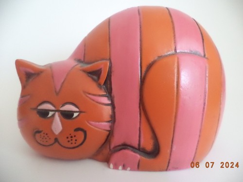 PRIDE CREATIONS VINTAGE CAT BANK 60'S FLOWER POWER PERFECT PINK | eBay