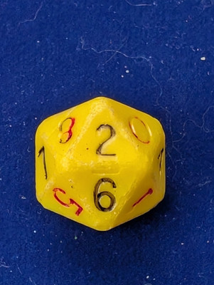 Early vintage Armory d20 Yellow w/ black And Red rpg d&d dice | eBay