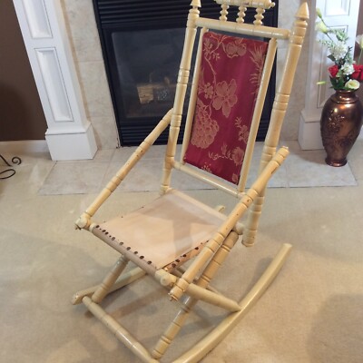 1800s Antique Victorian Carpet Rocker - Hunzinger/Eastlake Style | eBay