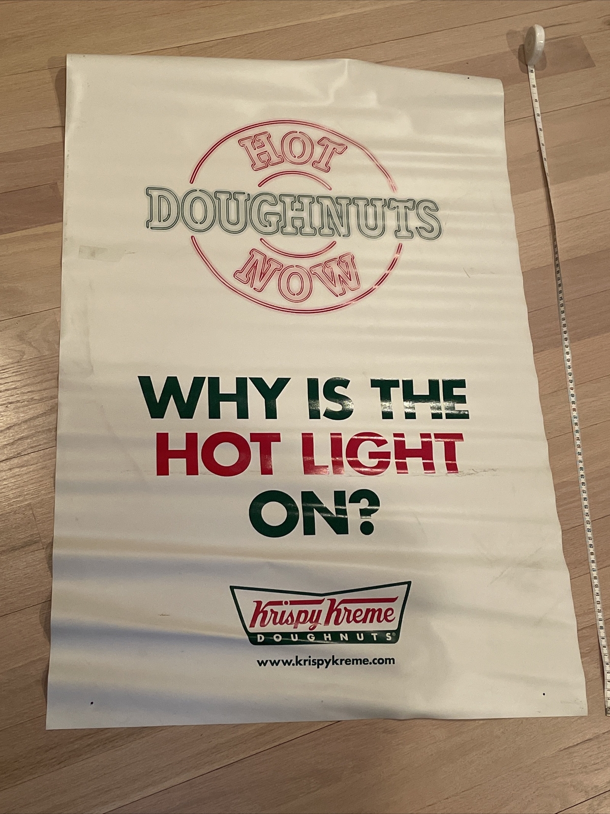Krispy Kreme Doughnuts Hot Now Sign Banner 3ft Donut Sign 2 Sided Flag ...