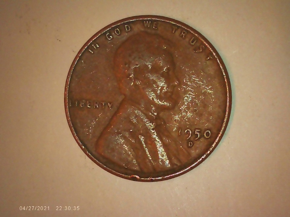 1950-D/S VERY! Rare Lincoln Wheat Penny with Liberty ERROR and RPM D ...