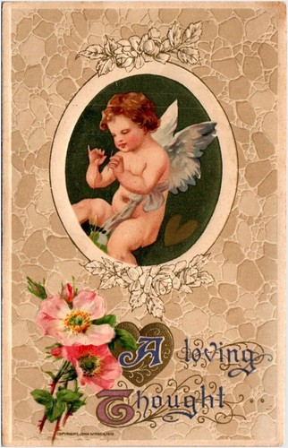 Angel Cupid Cherub Embossed Postcard 1915 Chicago Postmark Winsch | eBay
