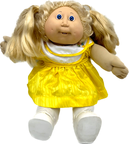 Cabbage Patch Kids Doll Cornsilk Girl Blonde Hair 16" Blue Eyes 1986 80s HM44 | eBay