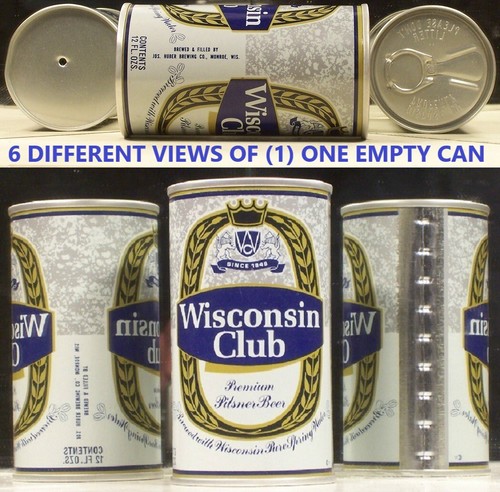 Wisconsin Club Beer 12 oz Can (Enamel Version) Huber Monroe Wisconsin ...