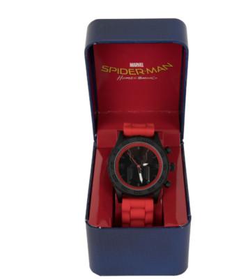 Marvel Spider-Man Home Coming Logo Wrist Watch /w Case + Red Metal Band ...