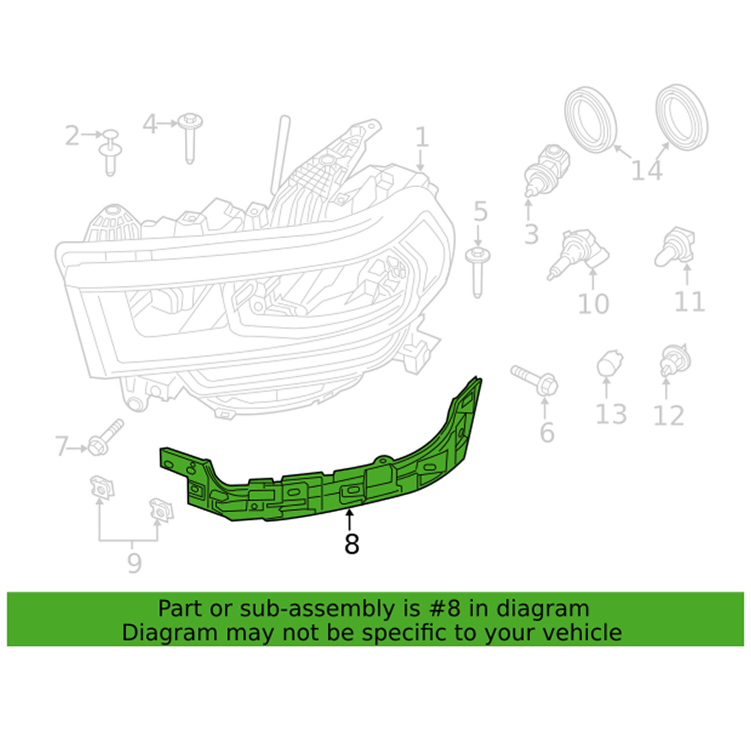 For Ram 2500 2019-2022 Ram 68448770AA Right Headlight Bracket for sale ...