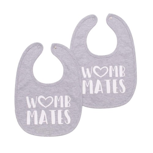 Womb Mates Twins Baby Bibs - 100% Soft Cotton Unisex Twin Bib Set For ...