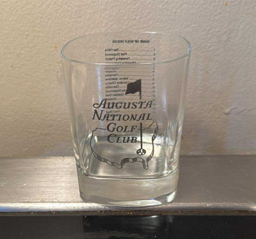 AUGUSTA NATIONAL GOLF CLUB MASTERS TOURNAMENT WHISKEY GLASS with names ...