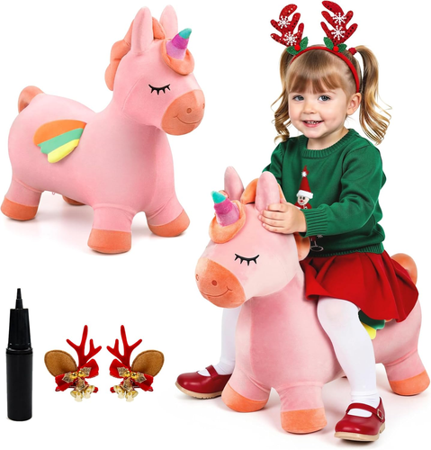 EVERICH TOY Bouncy Horse Unicorn Toys, Inflatable Bouncing Animal ...