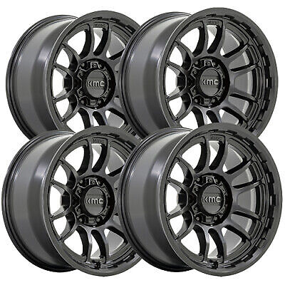 (Set of 4) KMC KM727 Wrath 17x8.5 6x5.5" +0mm Satin Black Wheels Rims ...