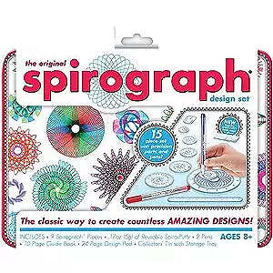 Spirograph Design Set Tin - Spiral Art Kit with Classic Gear Design Kit ...