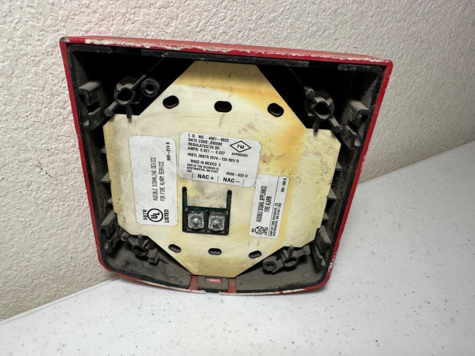 Simplex 4901-9820 Fire Alarm TrueAlert Horn Wall Red | eBay
