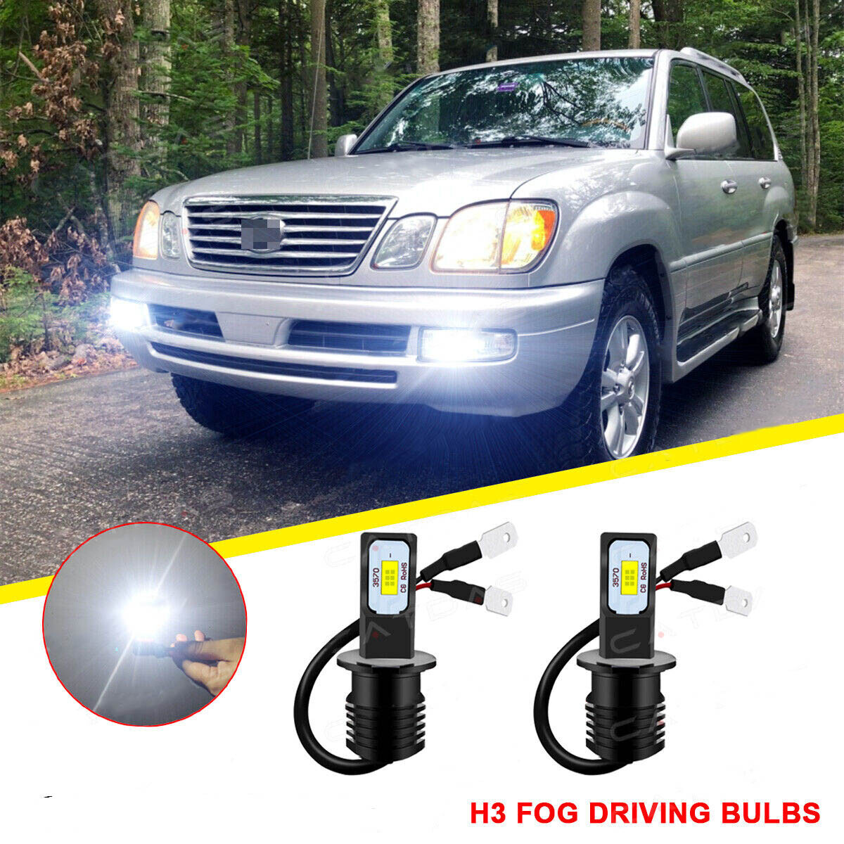 For Lexus LX470 1998-2007 2pc H3 LED Fog Light Bulbs Conversion Kit ...